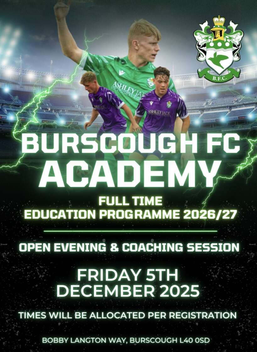 Burscough Football Club Announce Academy Player Trials and Open EveninG ...